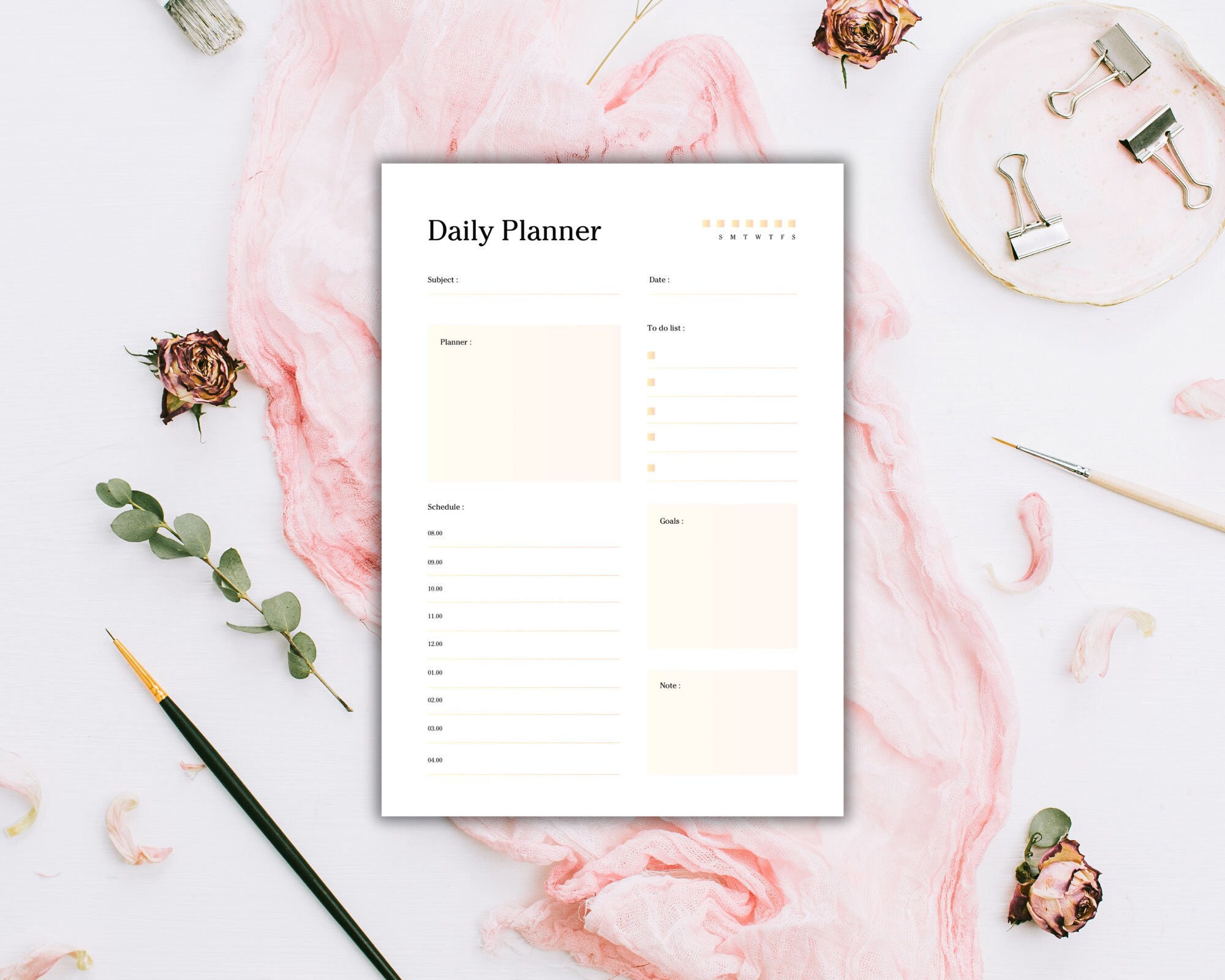 Daily and Weekly Planner With Customizable Features, Daily Organiser ...