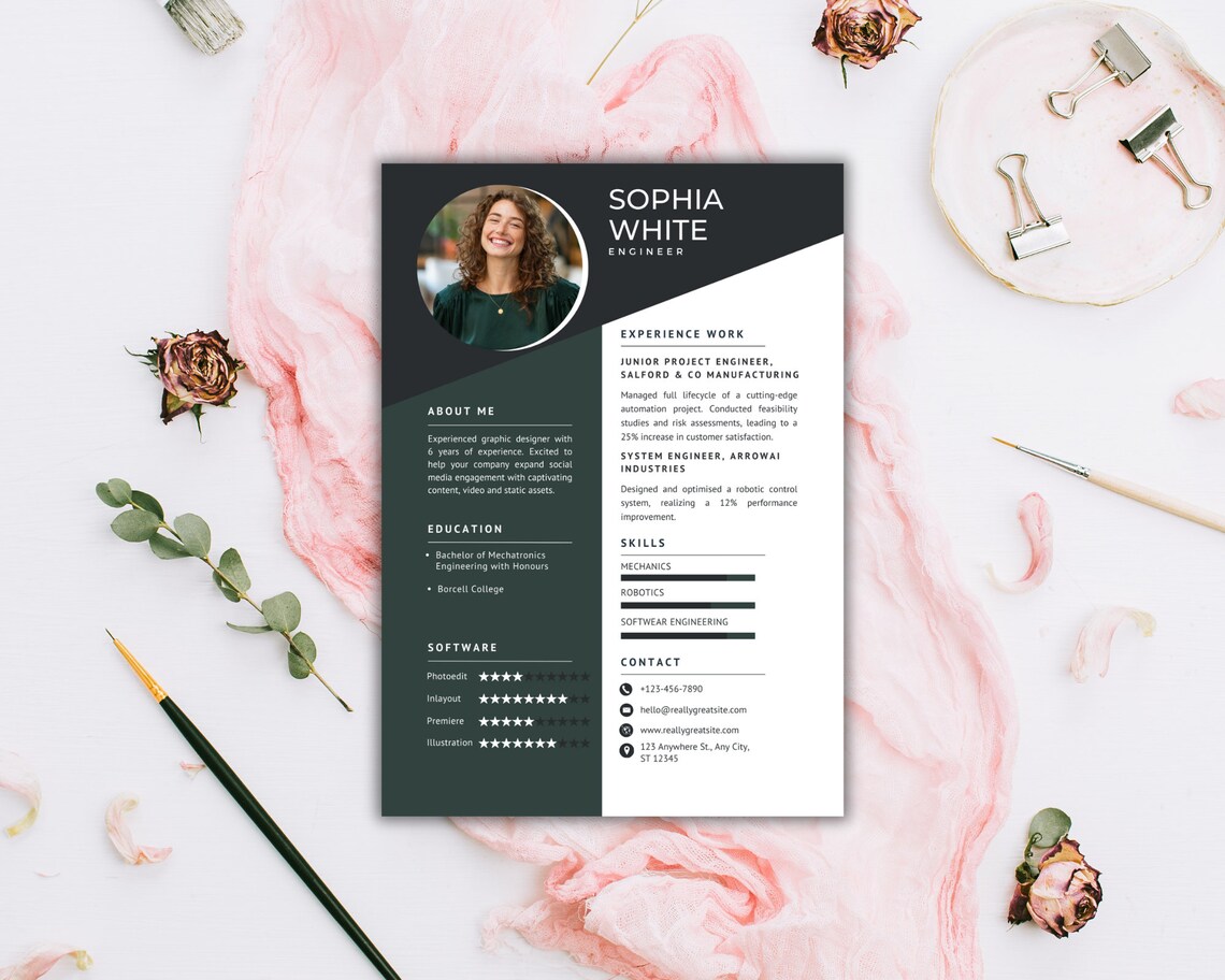 CV TEMPLATE, Resume Template, Editable Resume, DIY Resume Template, Job Research, Simple Resume ...