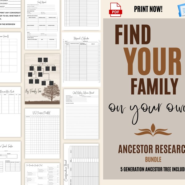 Family Tree Research Checklist - Etsy