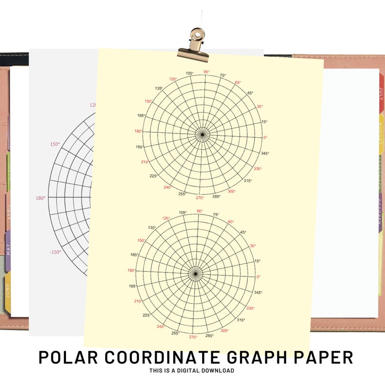 Printable Polar Coordinate Graph Paper Pdf Digital Download Etsy