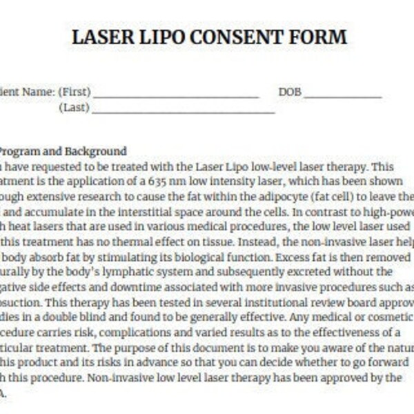 Lipo Laser Consent Forms - Etsy