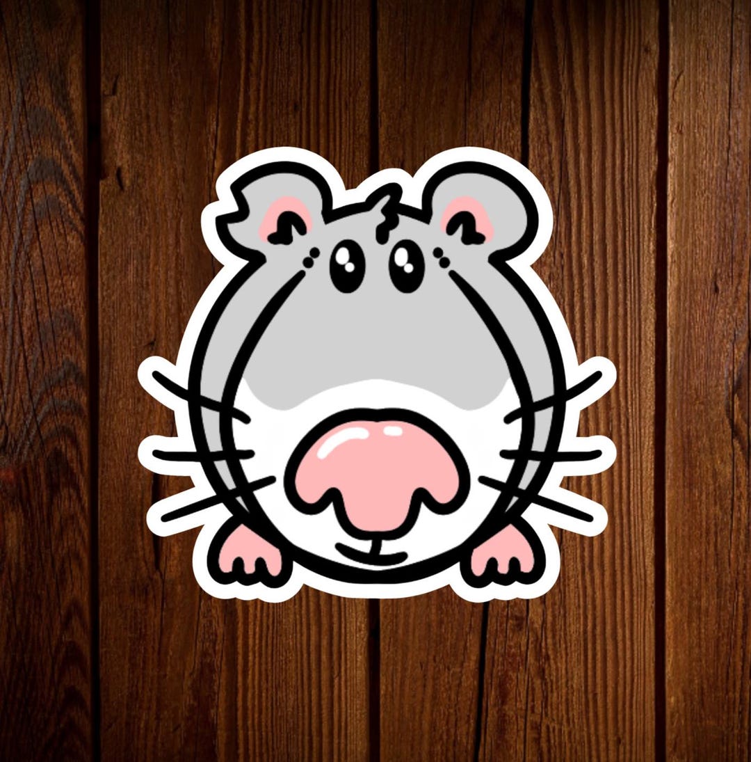 Mouse Cute Face Sticker, Animal Sticker, Happy Mouse, Vinyl Gloss Die ...
