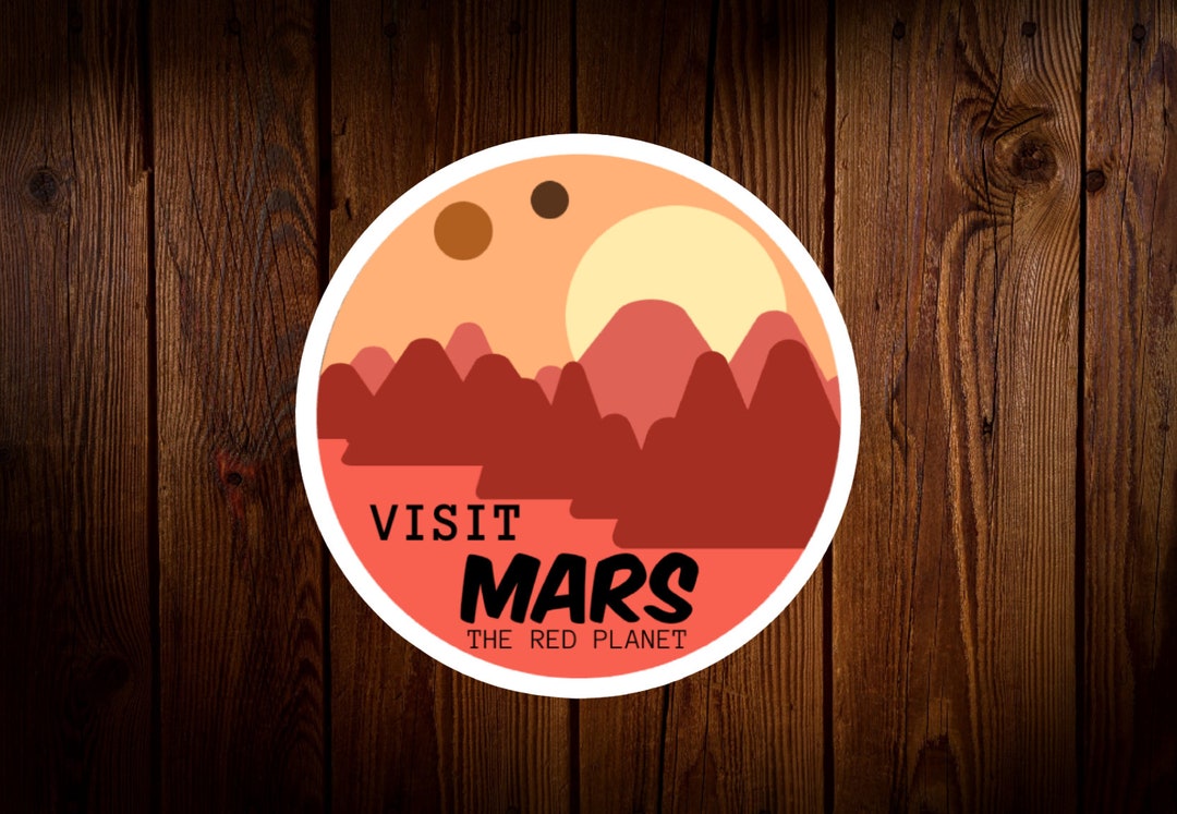 Mars Sticker, Space Sticker, Vinyl Gloss Die Cut, Laptop Sticker, Space ...