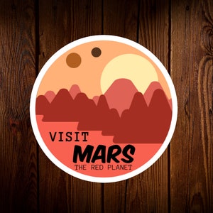 Mars Sticker, Space Sticker, Vinyl Gloss Die Cut, Laptop Sticker, Space ...