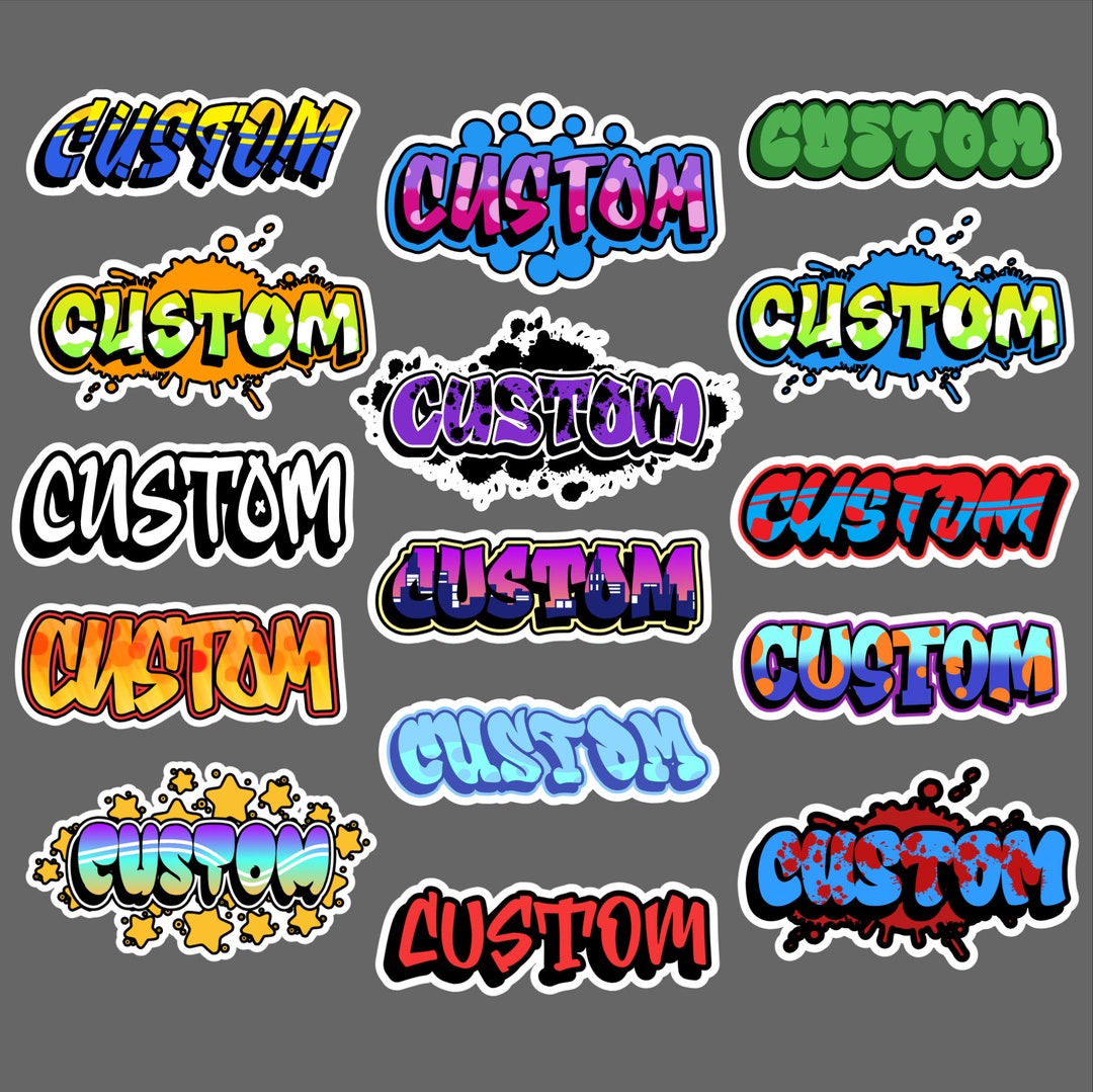 Graffiti Custom Name Decal, Die-cut Custom Name Sticker, Water ...