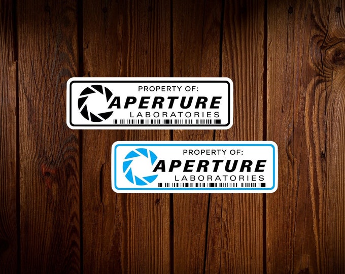 Property of Aperture Laboratories Sticker, Label, Product Barcode ...