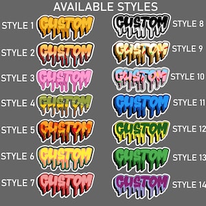 Dripping Name Sticker, Dripping Letters Custom Sticker, Water Resistant ...
