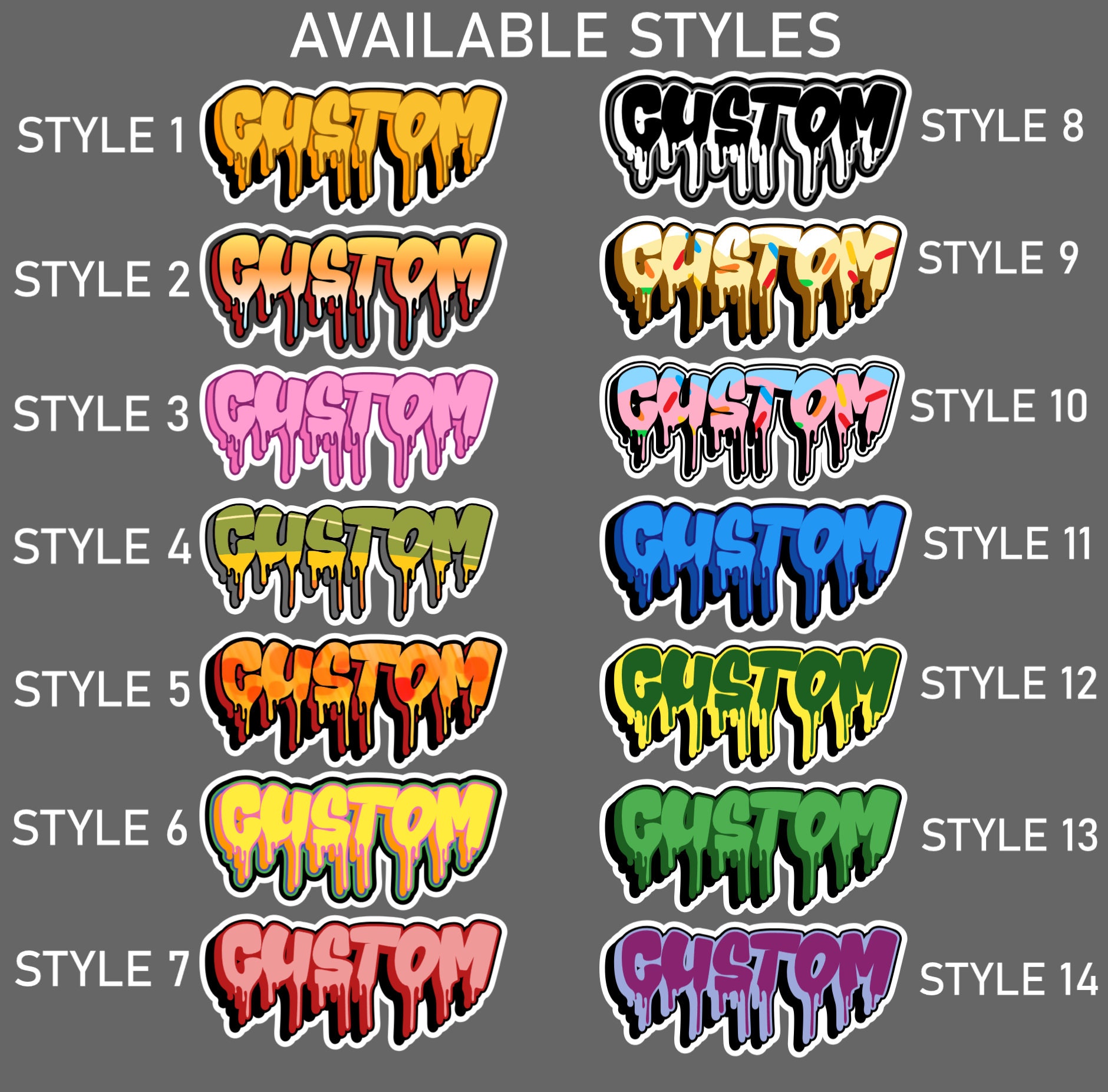 Dripping Name Sticker, Dripping Letters Custom Sticker, Water Resistant ...