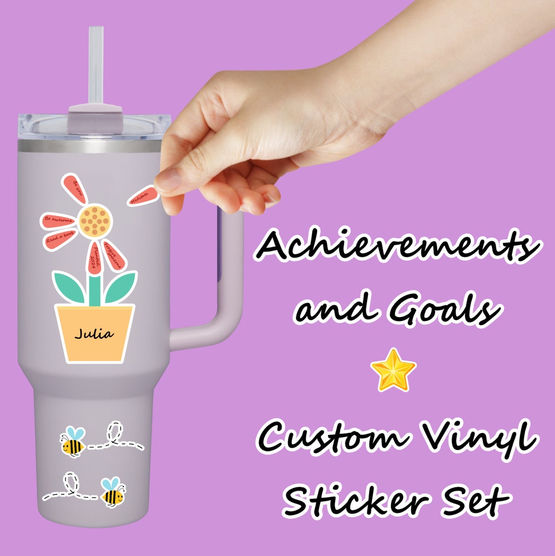 Goal Completion Flower Sticker, Custom Achievement Decal, Purpose ...