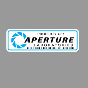 Property of Aperture Laboratories Sticker, Portal Sticker, Aperture ...