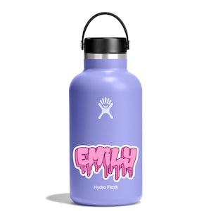 Dripping Name Sticker, Dripping Letters Custom Sticker, Water Resistant ...