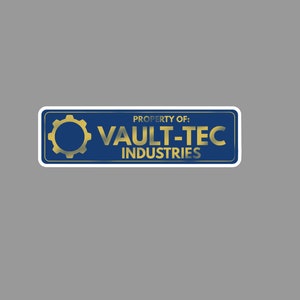 Fallout Sticker Vault-tec, Vaulttec Industries, Property of Vault-tec ...