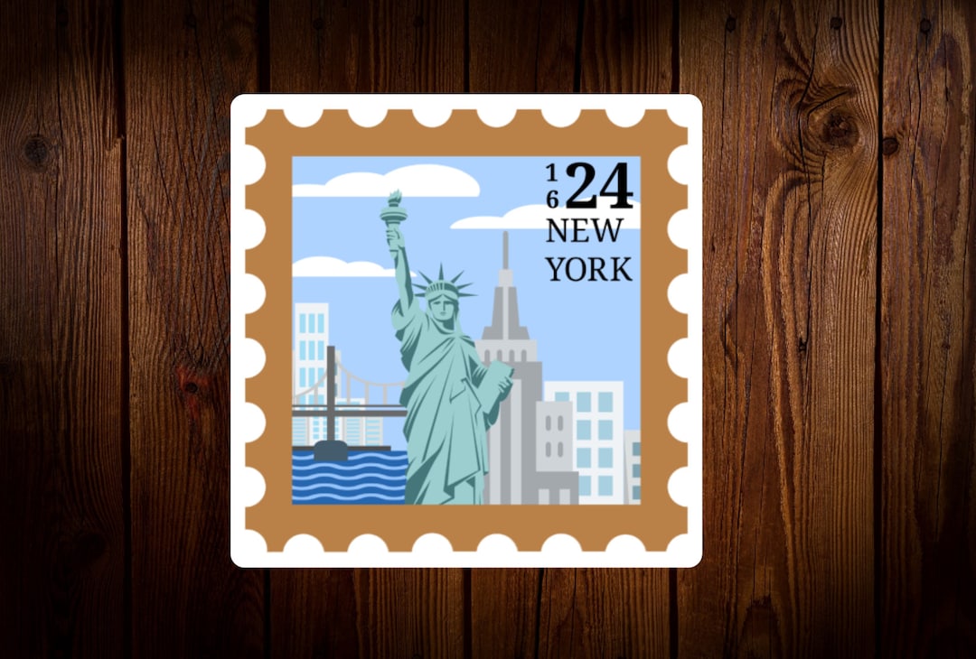 New York Sticker, New York Stamp Sticker, Stamp Sticker, Travel Sticker ...