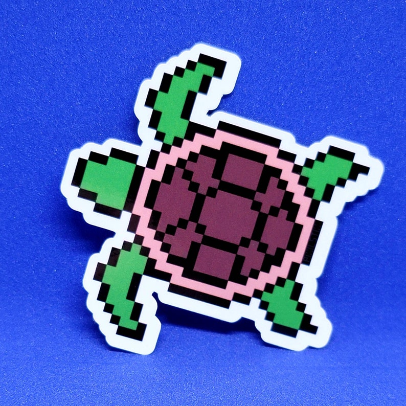 Pixel Sea Turtle Sticker Pixel Art 8 Bit Vinyl Water - Etsy