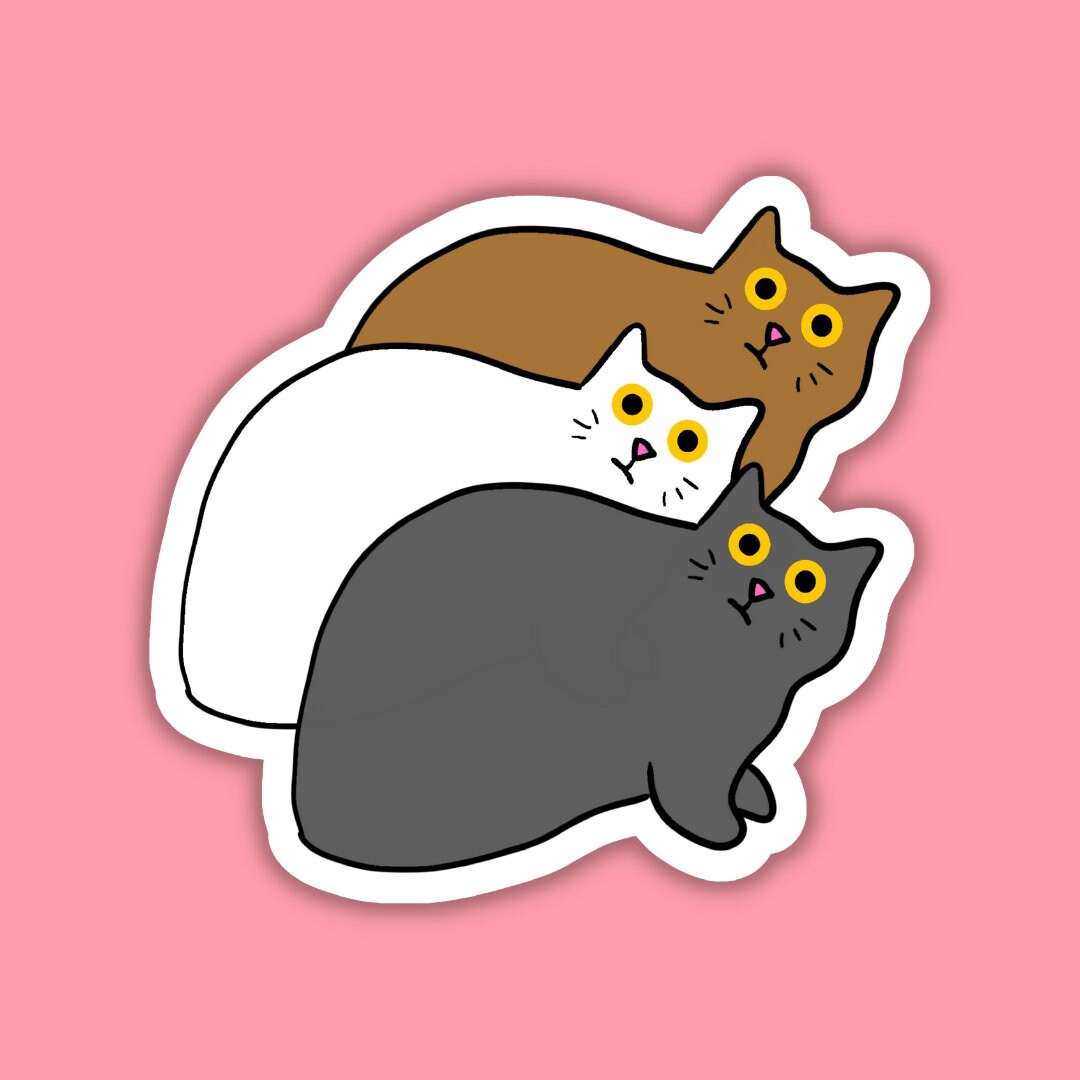 Cats Staring Sticker, Curious Cats, Cats Sticker, Cute Cats, Cat Water ...