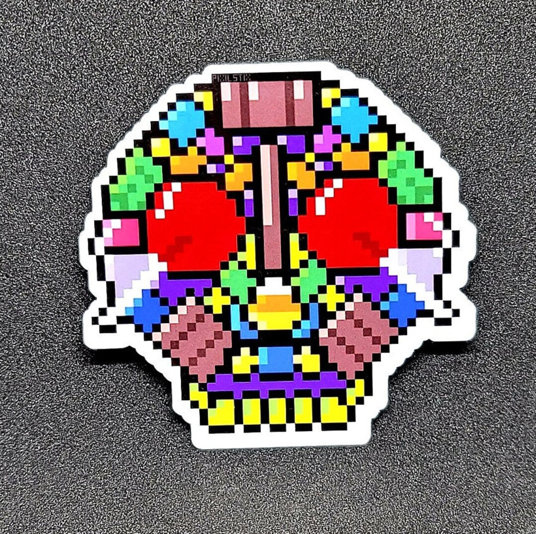 Sugar Skull Pixel Art 8 Bit Vinyl Water Resistant Gloss - Etsy