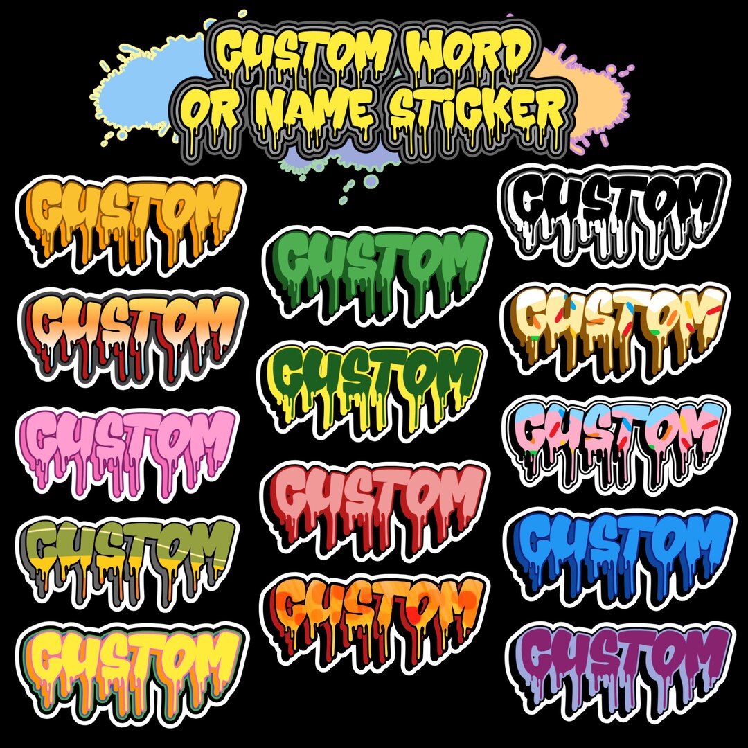 Name or Word Stickers, Custom Die Cut Vinyl Sticker, Water Resistant ...