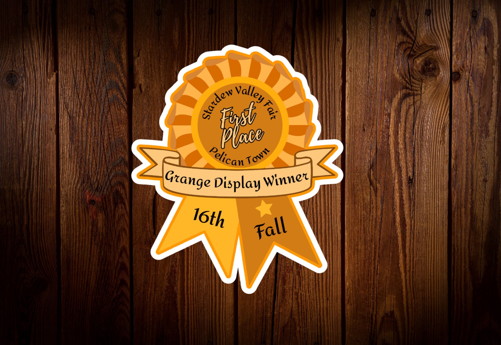 Stardew Valley Fair Grange Display Winner First Place Ribbon Sticker ...