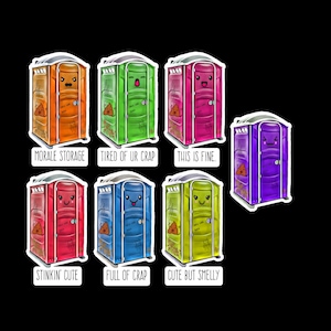 Cute Toilet Sticker, Porta Potty Sticker, Toilet Sticker, Portapotty ...