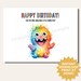 Printable Kids Birthday Card Cute Monster Birthday Card for Children ...