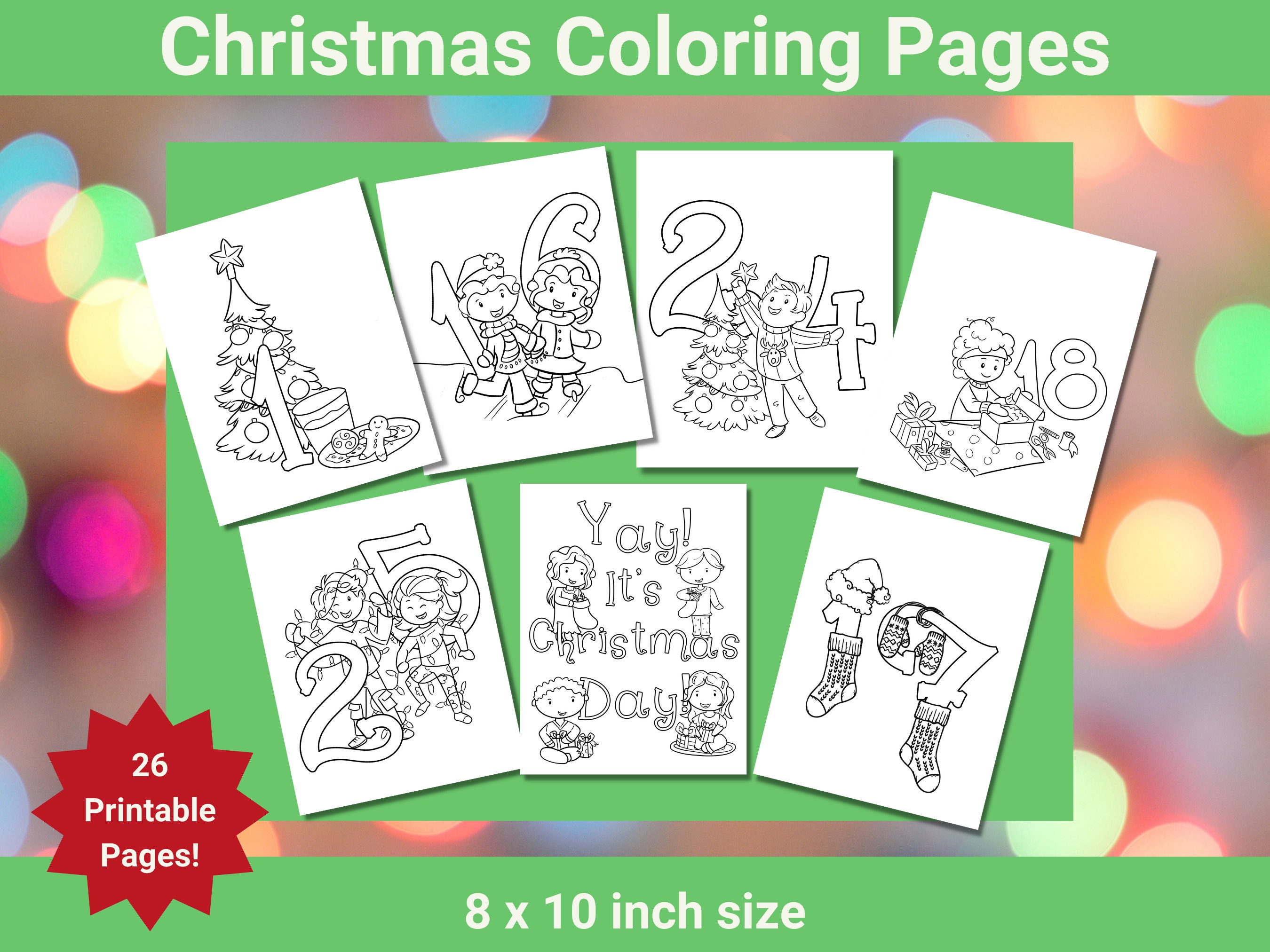 Christmas Coloring Pages - Use as an Advent Calendar Instead of Candy ...