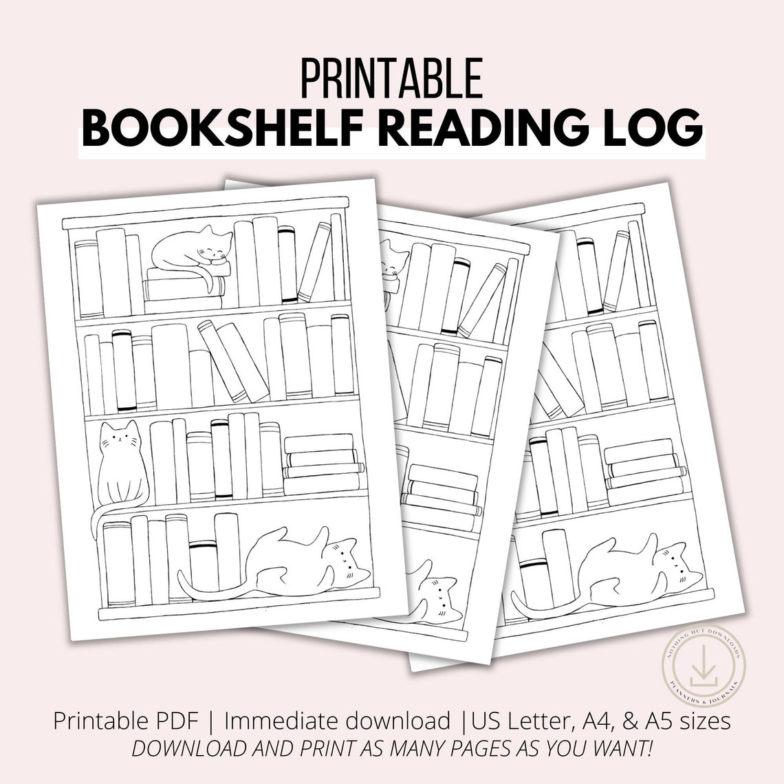 Bookshelf Book Tracker Printable Planner Insert Reading Log - Etsy