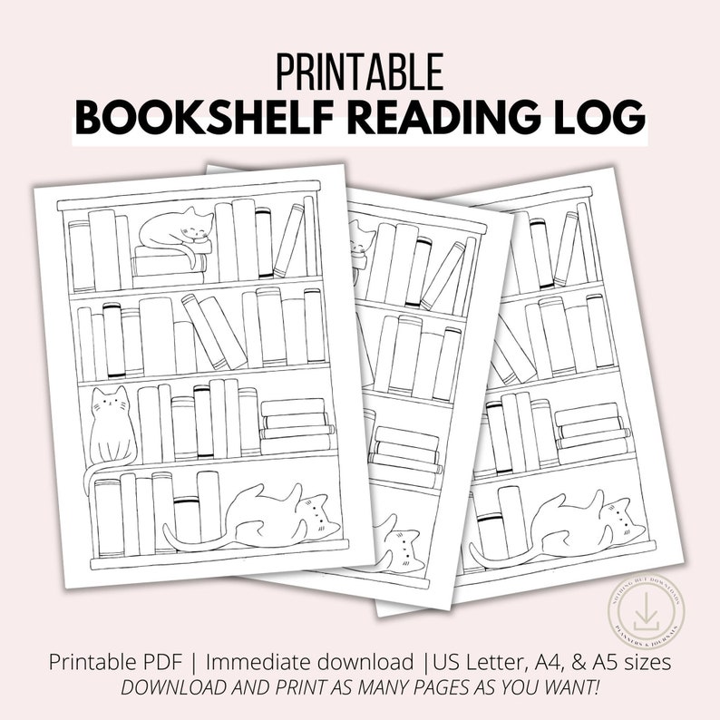 Bookshelf Book Tracker Printable Planner Insert Reading Log - Etsy
