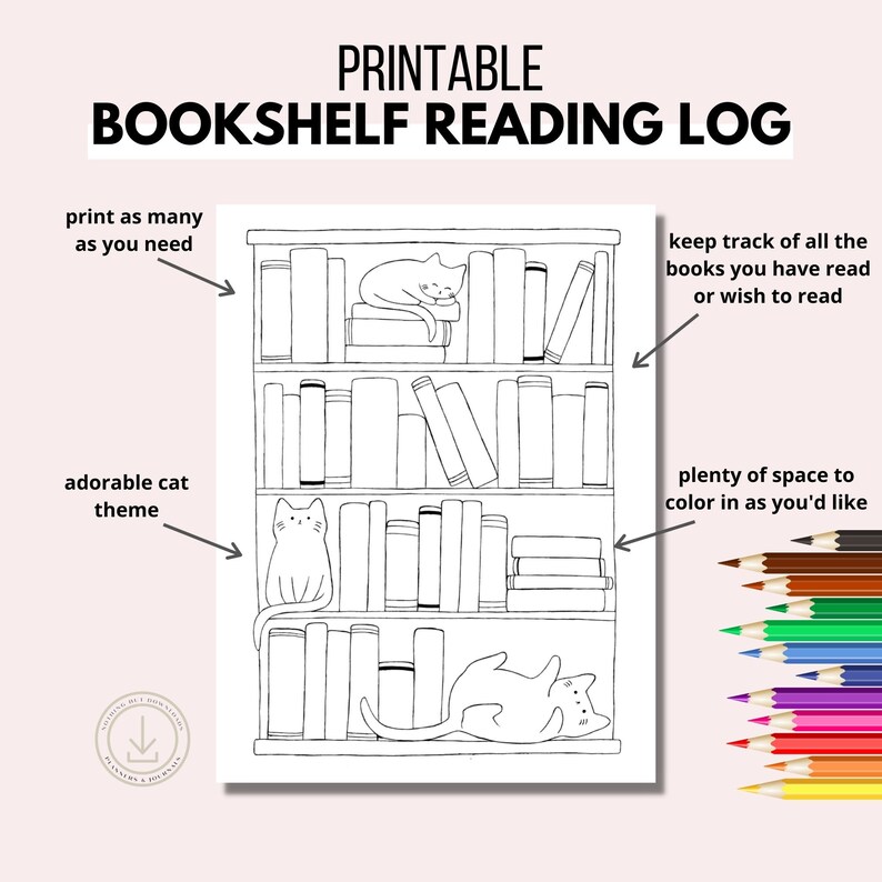 Bookshelf Book Tracker Printable Planner Insert Reading Log - Etsy