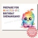 Printable Kids Birthday Card Cute Monster Birthday Card for Children ...
