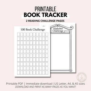 Book Tracker Printable Bundle Printable Planner Insert Reading Log ...