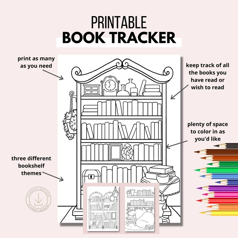 Book Tracker Printable Bundle Printable Planner Insert Reading Log ...
