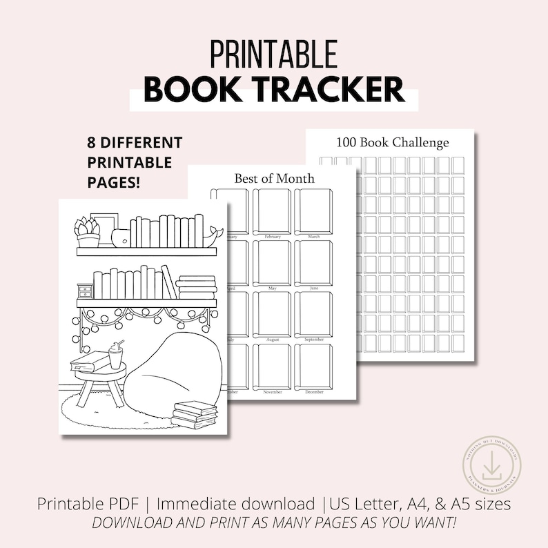 Book Tracker Printable Bundle Printable Planner Insert Reading Log ...