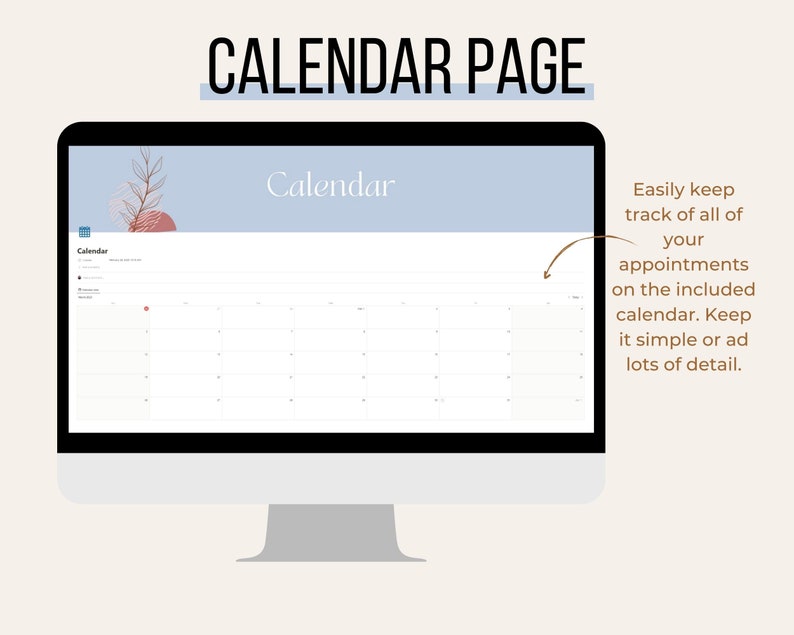 Digital Yearly Planner Template for Notion - Simple Minimalist Boho ...