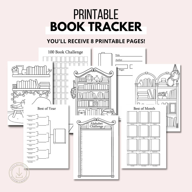 Book Tracker Printable Bundle Printable Planner Insert Reading Log ...