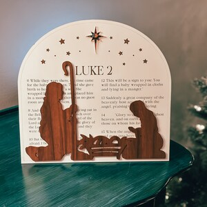 Inspirational White Shelf Sitter With Luke 2 Engraving and Holy Family ...