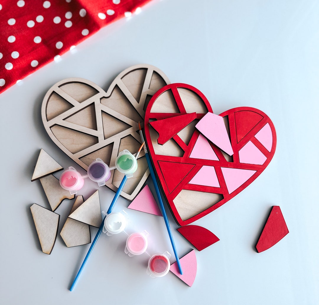 DIY Valentine Heart Puzzle - Etsy
