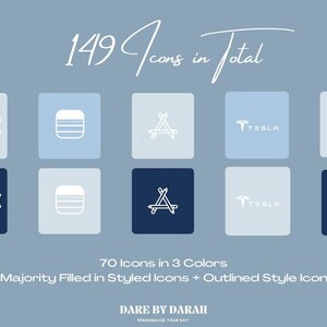 Blue Mix Theme Ios App Icon Set - Etsy
