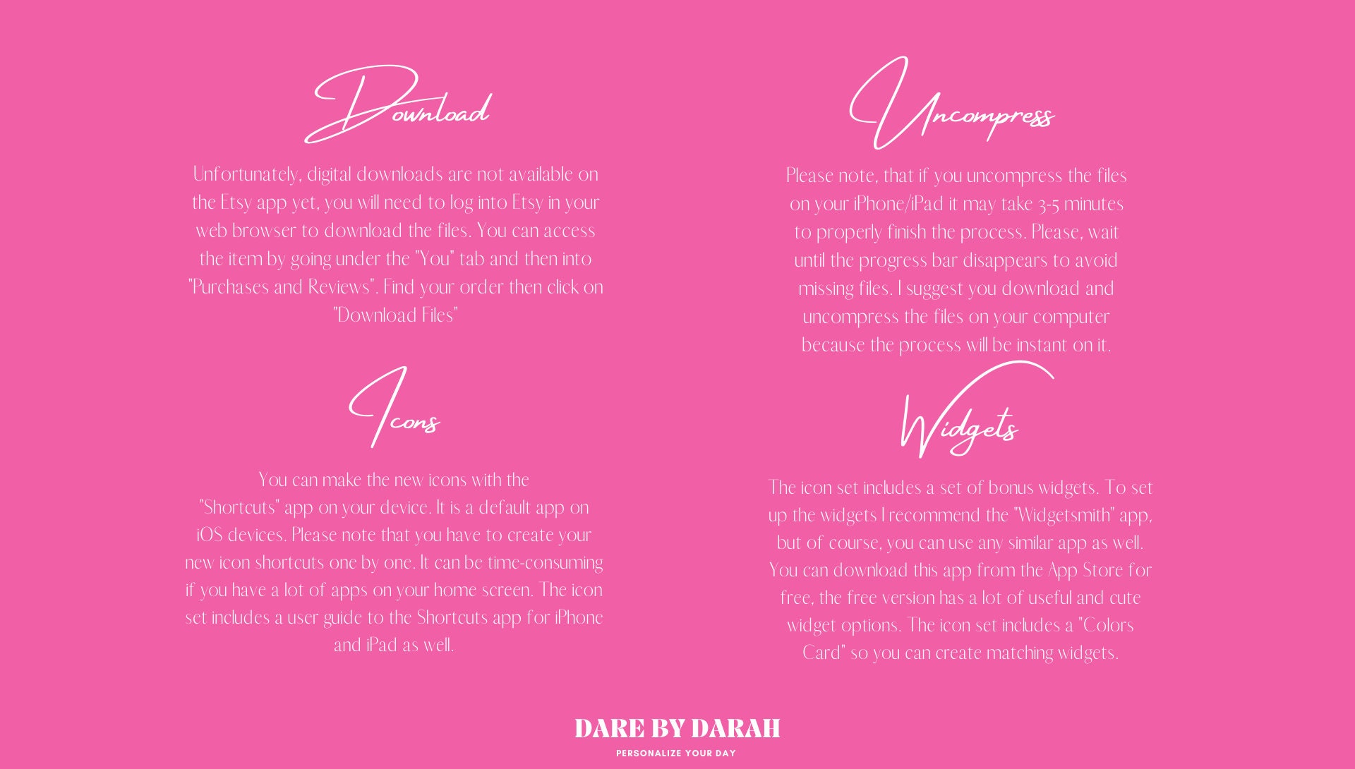 Pink Mix Theme Icon Set Pack - Etsy