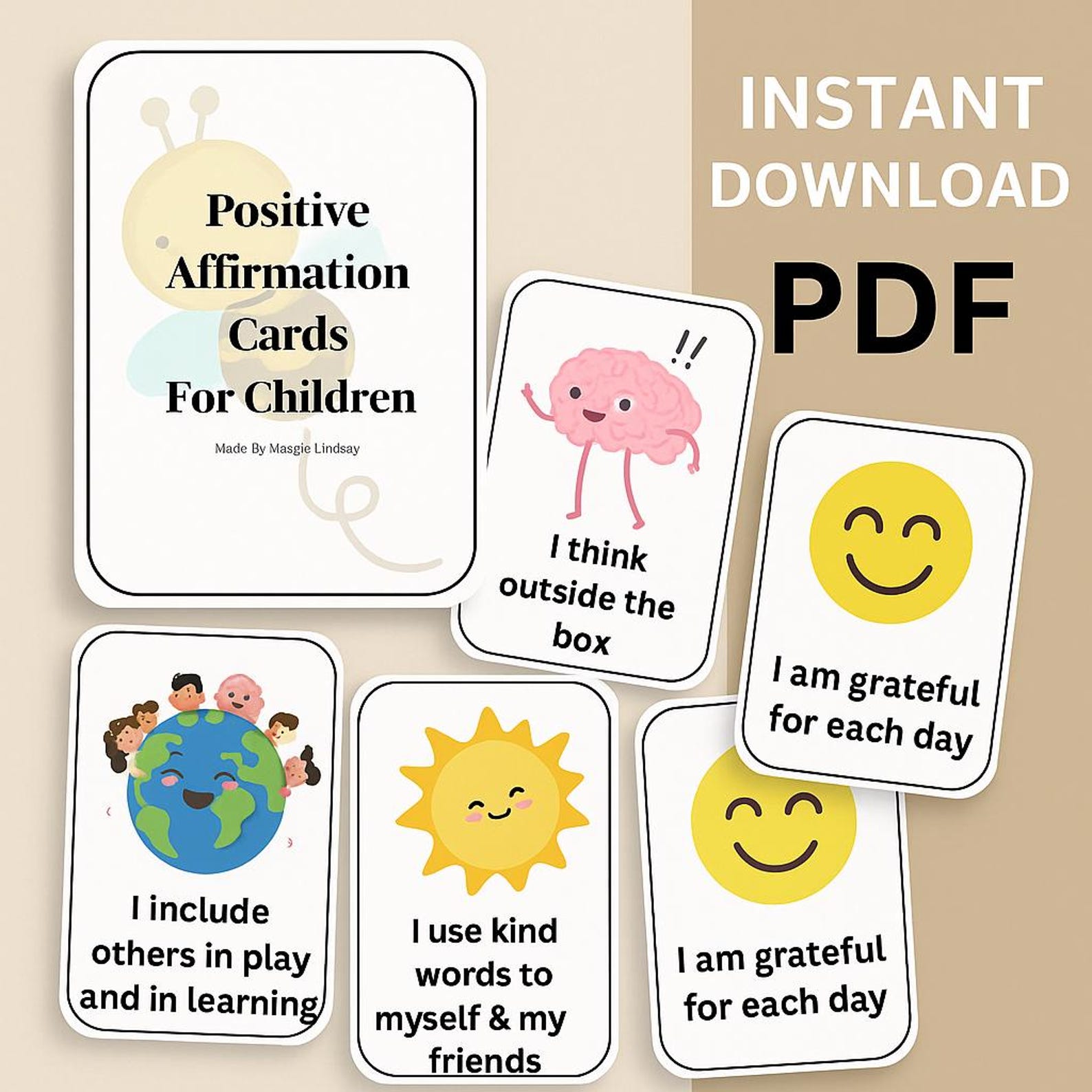 Printable Positive Affirmation Cards for Children | Instant Download ...