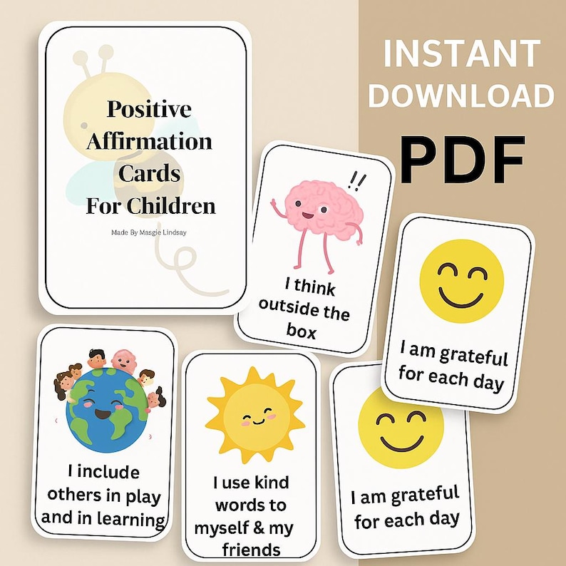 Printable Positive Affirmation Cards for Children | Instant Download ...