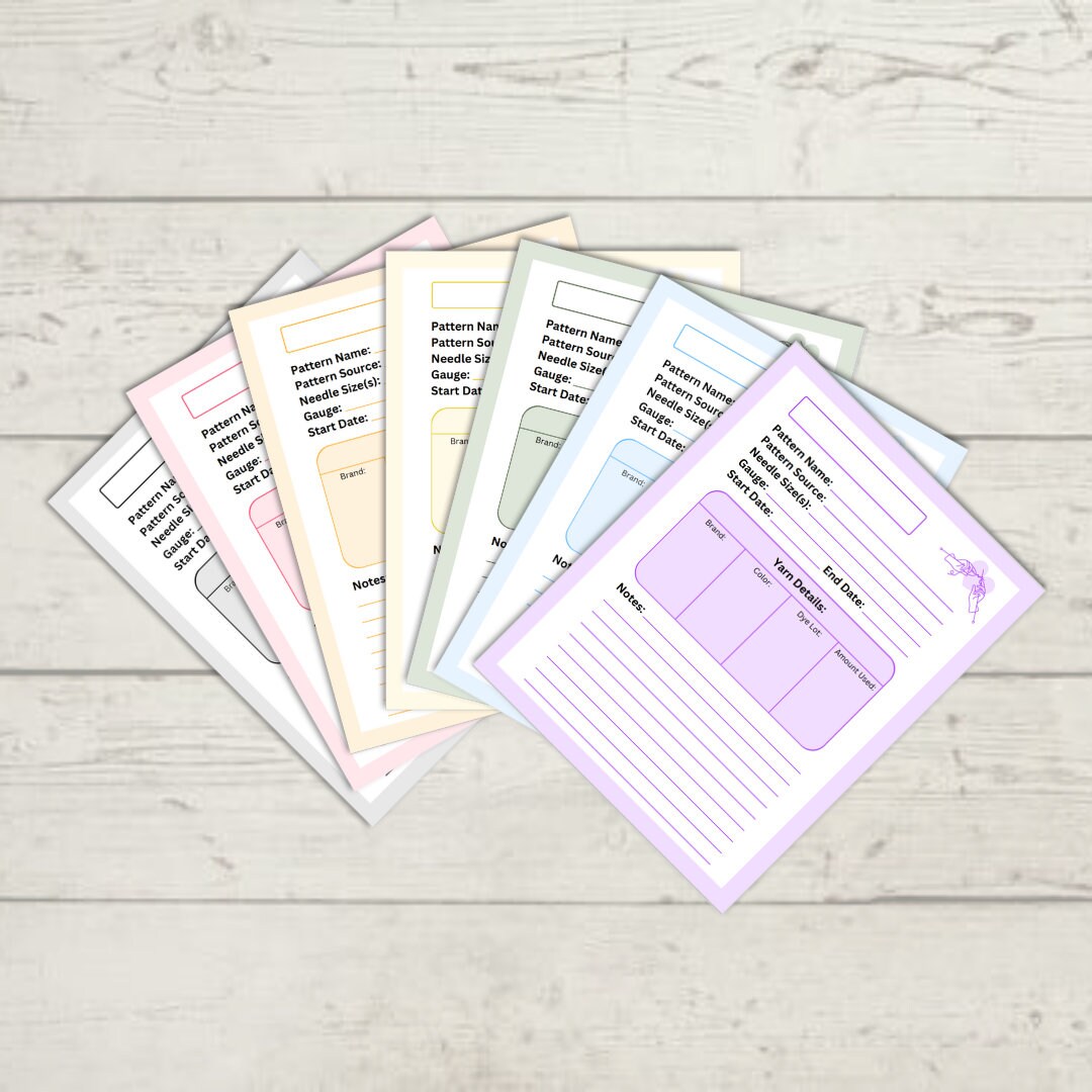 Printable Knitting Project Planner - Etsy