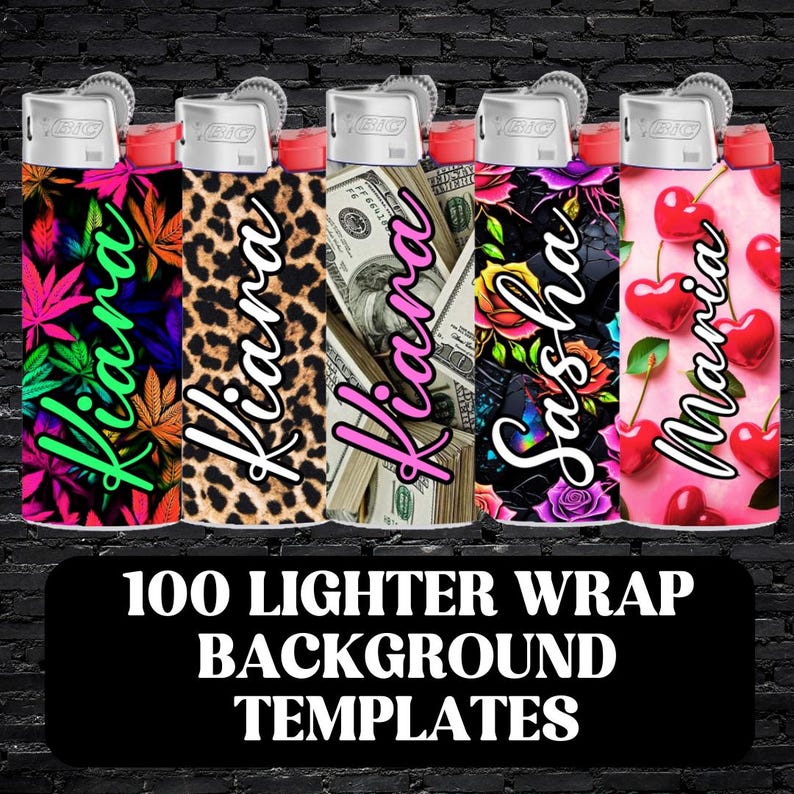 100 Editable Lighter Wrap Templates, Custom Lighter Label Bundle for ...