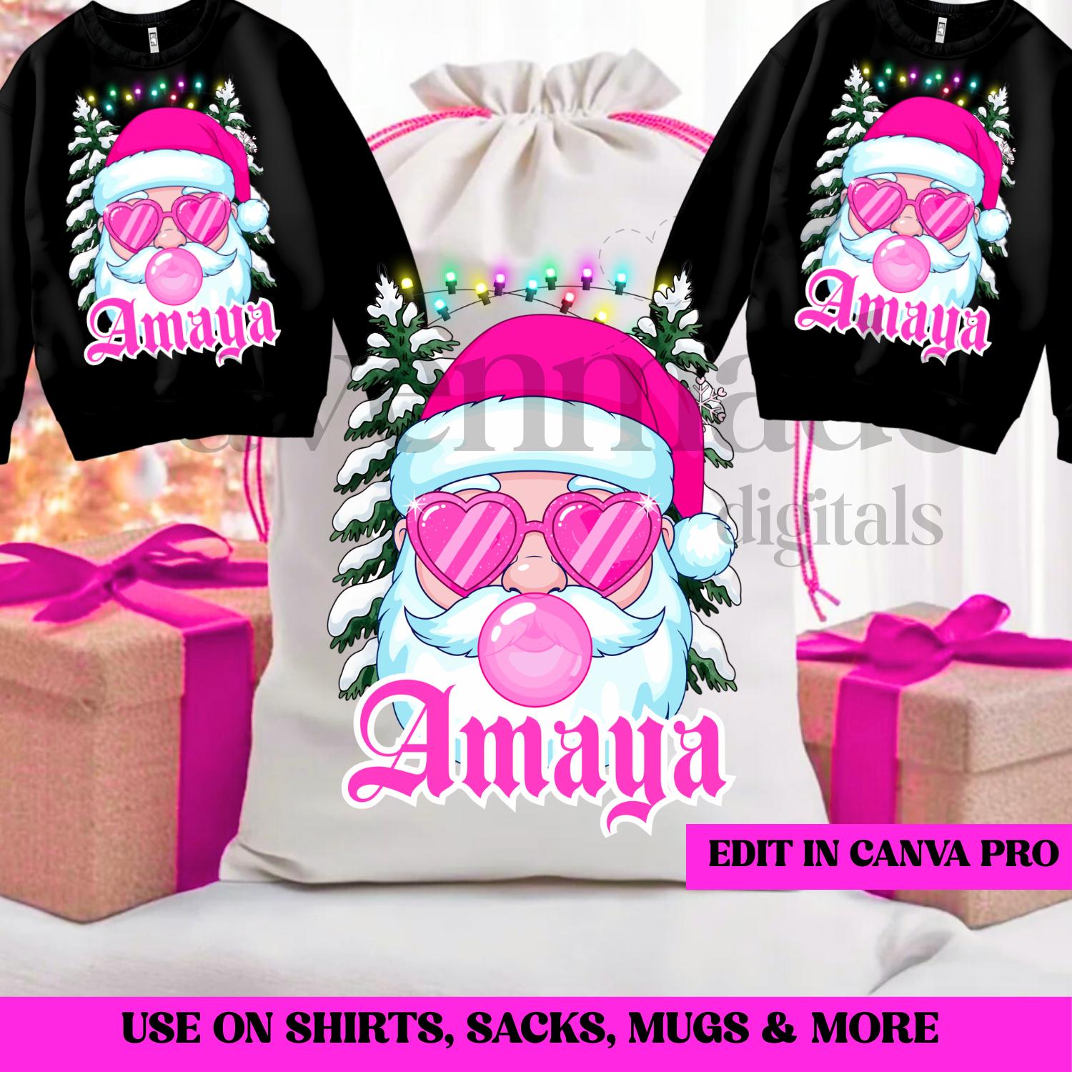 6 Editable Christmas Templates Bundle | Santa Shirt & Mug Designs ...