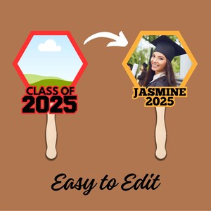 Senior Fan Template | DIY Big Head | Graduation Paddle | Editable ...