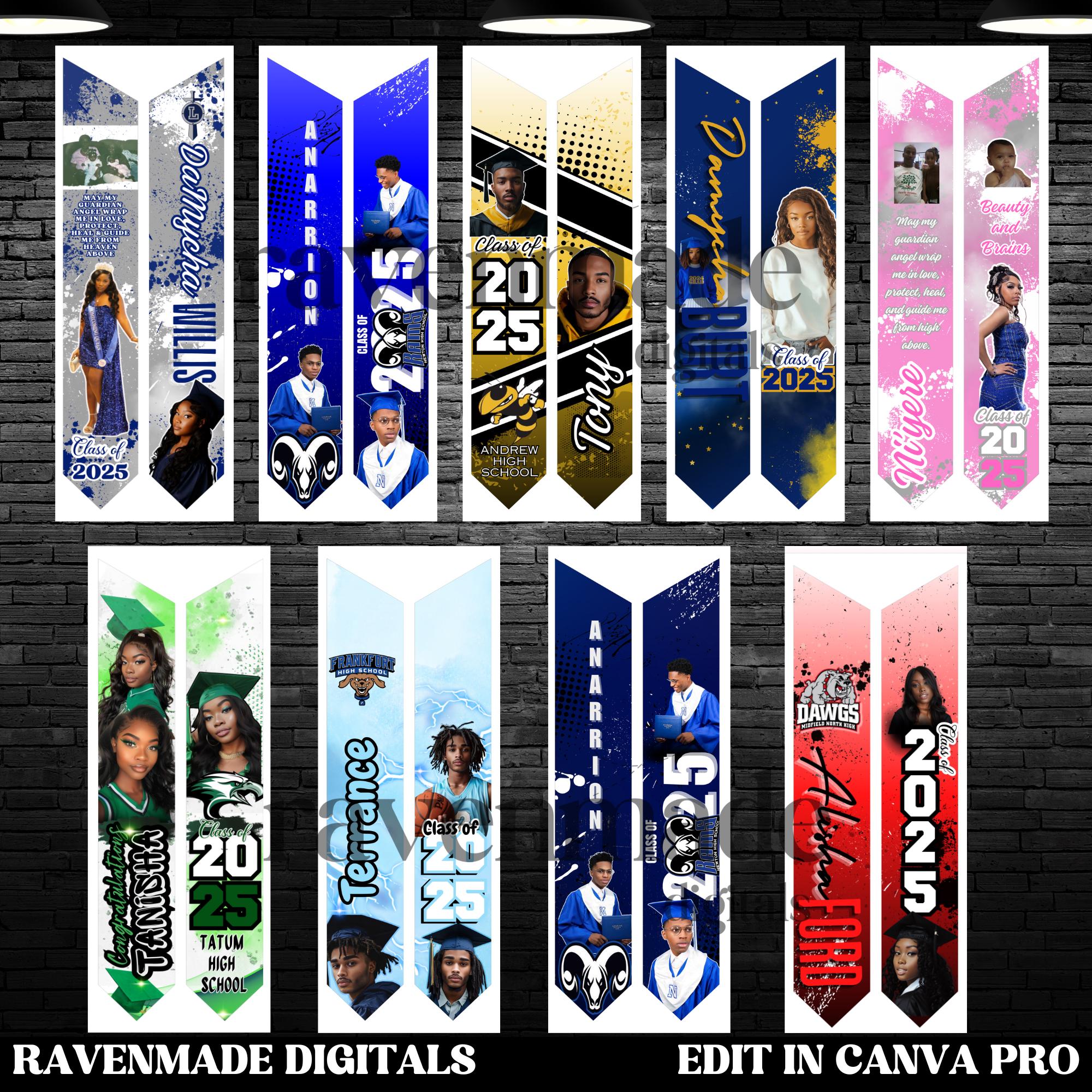 Editable Graduation Stole Templates 2026 UPDATED, 9 Class of 2026 Grad ...