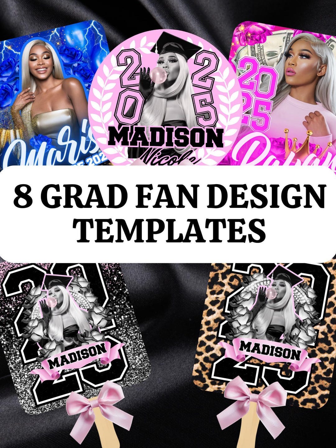 8 Graduation Fan Templates | Editable Grad Fan Designs | Canva ...