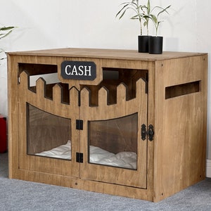WOWY Walnut Modern, Dog House, Dog Crate, Dog Kennel, Wood Dog House ...