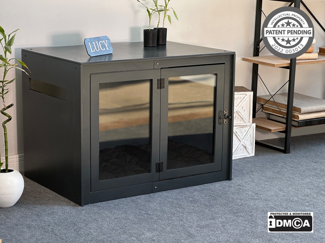 COCY Dark Grey, Dog Crate, Modern Dog House, Dog Kennel, Wood Dog House ...