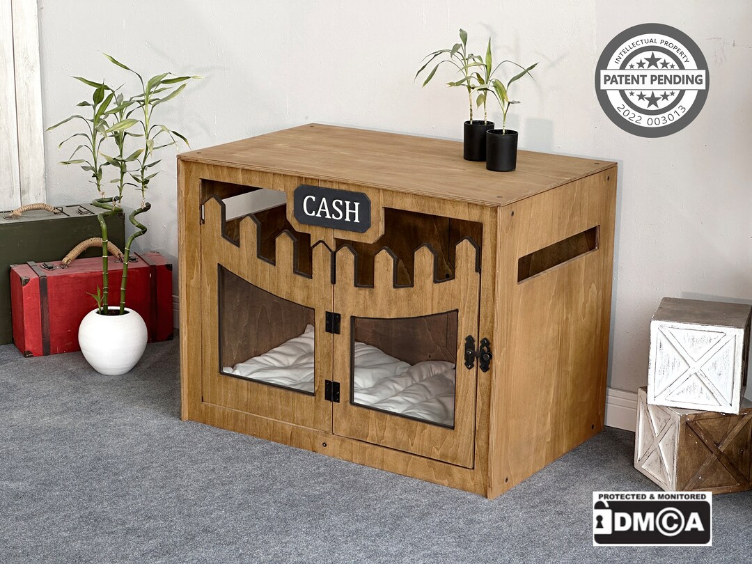 WOWY Walnut Modern Dog House Dog Crate Dog Kennel Wood Dog - Etsy