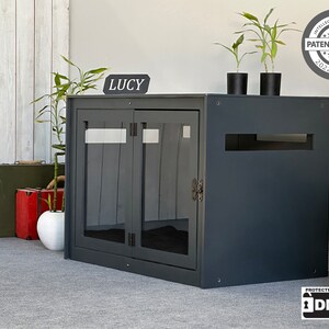 COCY Dark Grey, Dog Crate, Modern Dog House, Dog Kennel, Wood Dog House ...